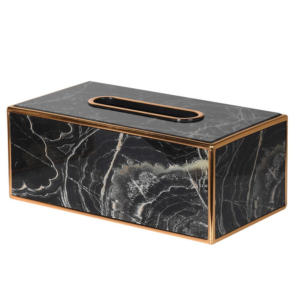 Black Marble Effect Tissue Box | Nook